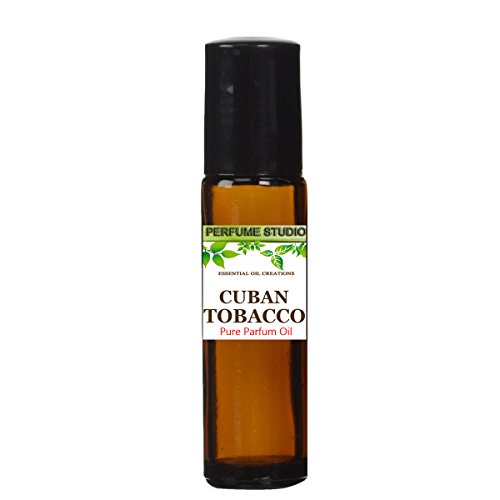 Cuban Tobacco Perfume Oil in a 10ml Amber Glass Roll on Bottle, Black ...
