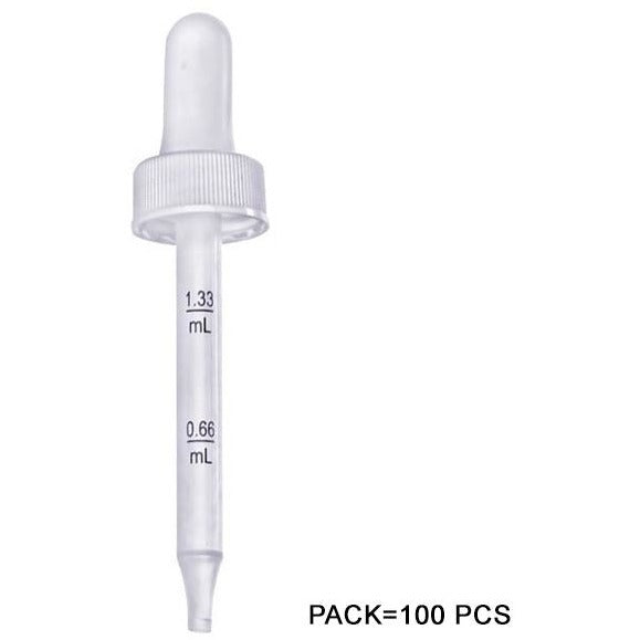 Medicine Eye Dropper – 100-PACK Plastic Graduated 0.66 mL- 1.33 mL; 20 ...